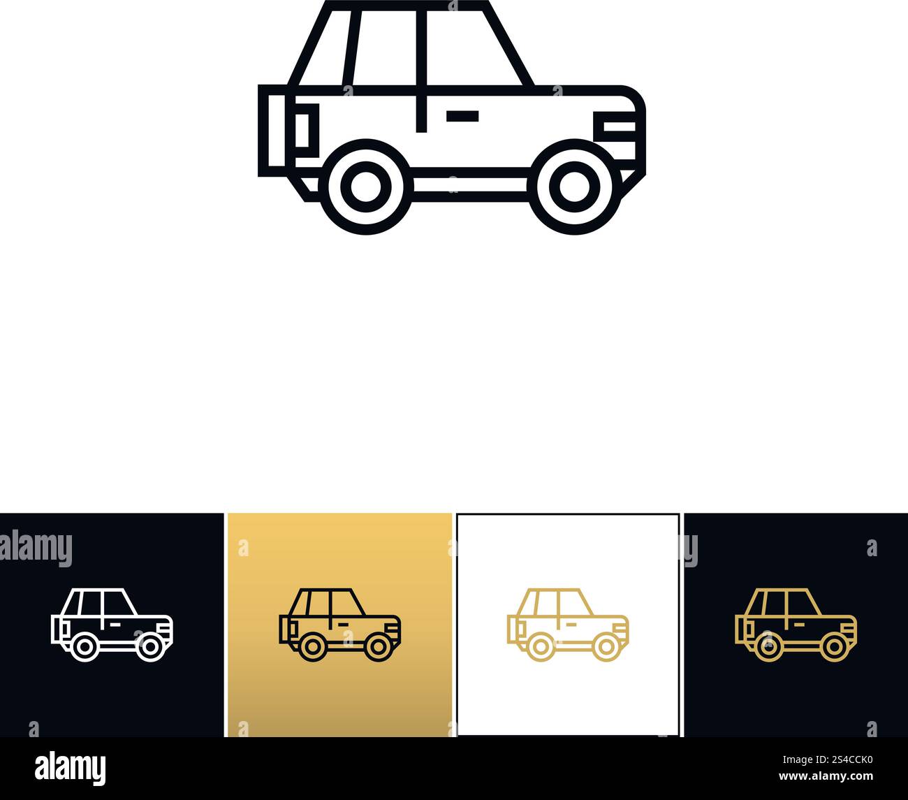 Car line sign or auto driving linear vector icon. Car line sign or auto ...