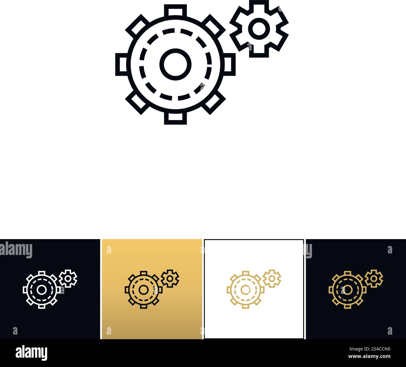 Cogwheels symbol or cog gears line vector icon. Cogwheels symbol or cog ...
