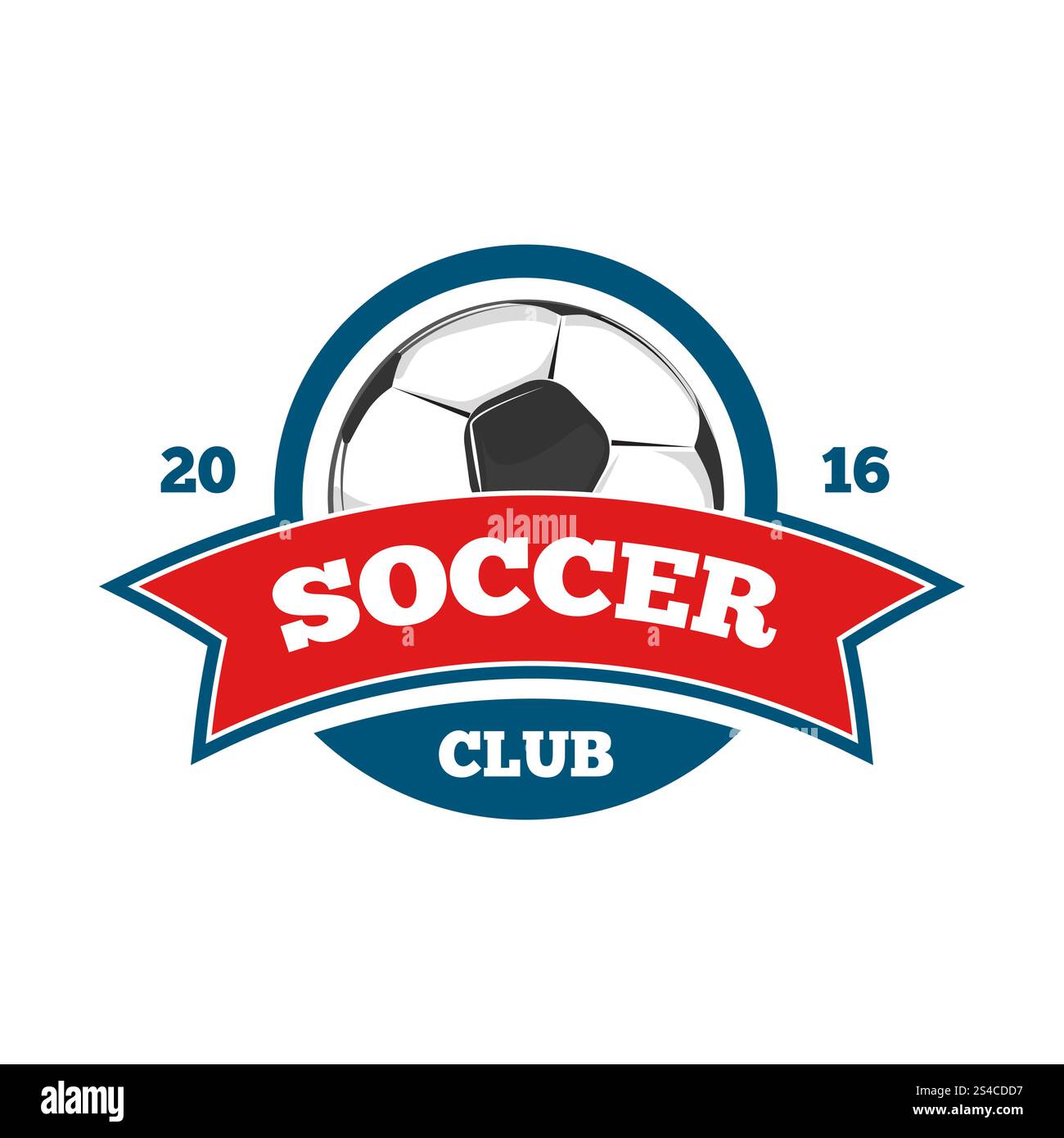Round vector soccer logo template isolated white. Round vector soccer ...