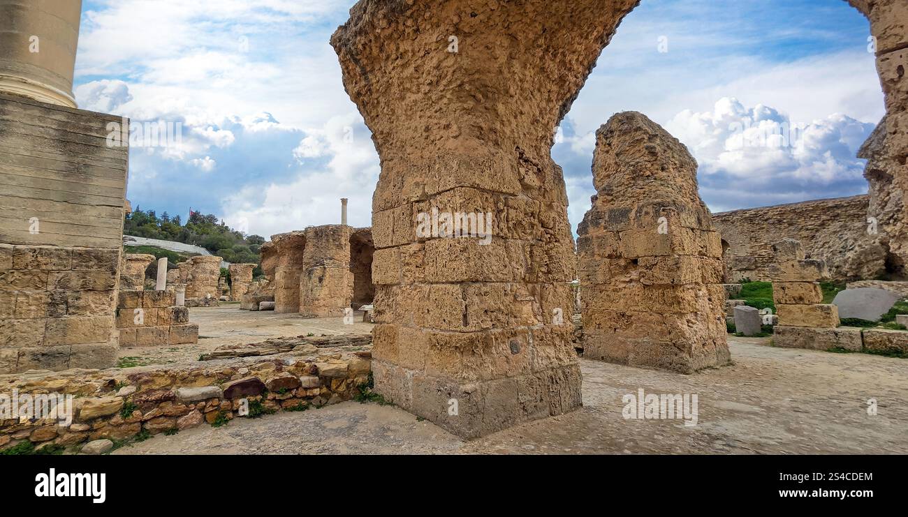 Archaeological site of Carthage with ruins and greenery Stock Photo - Alamy