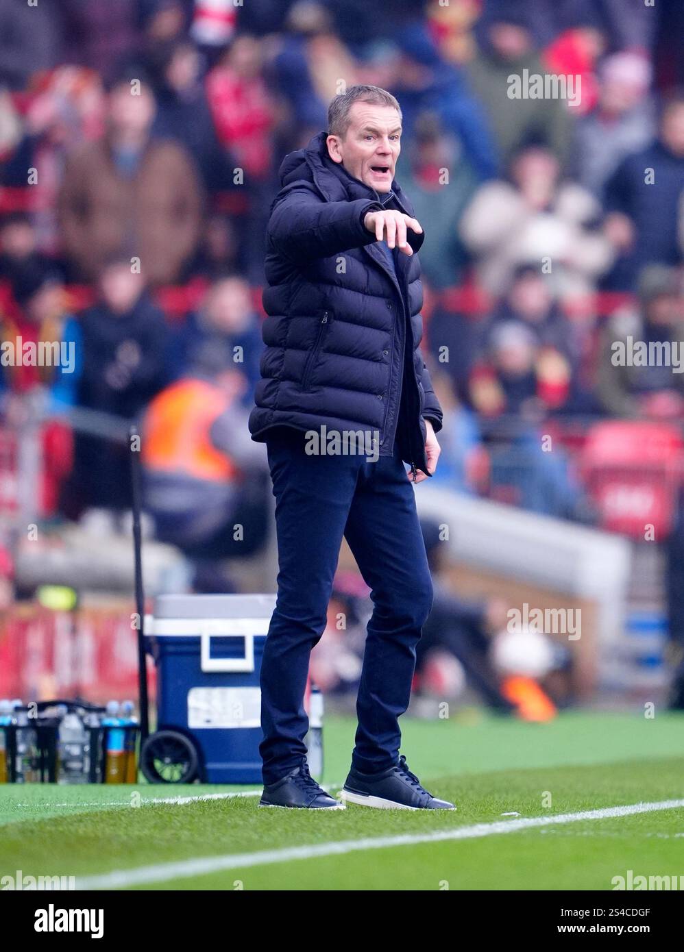 Accrington Stanley's manager John Doolan during the Emirates FA Cup ...