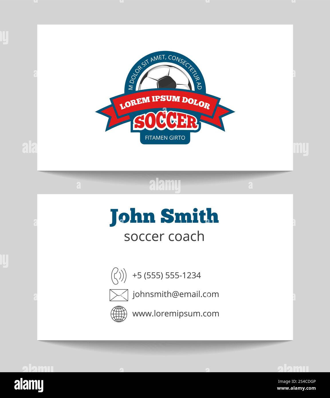 Soccer coach business card template with logo. Soccer coach business ...