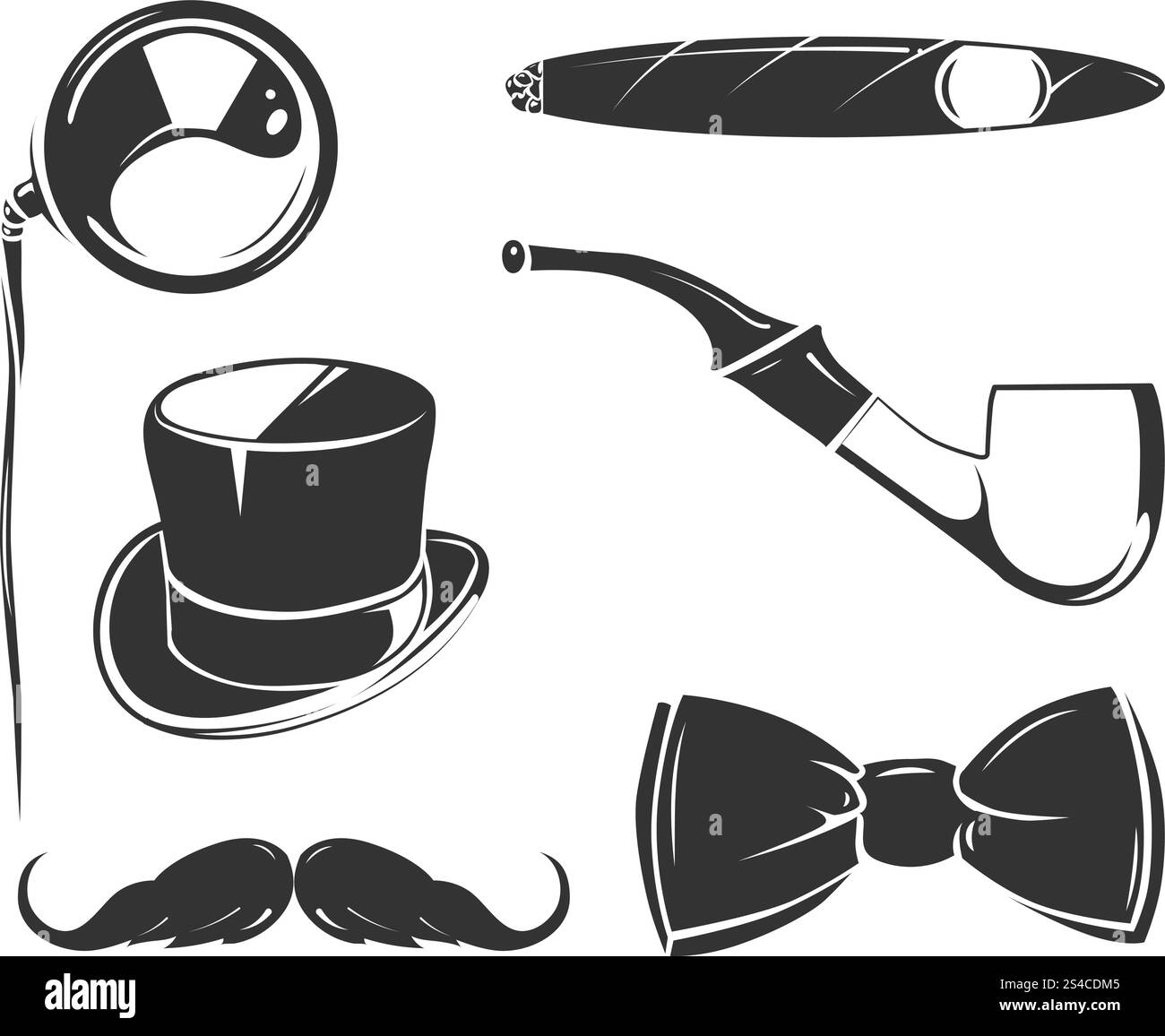 Vintage vector elements for tobacco, gentlemen club emblems, labels ...