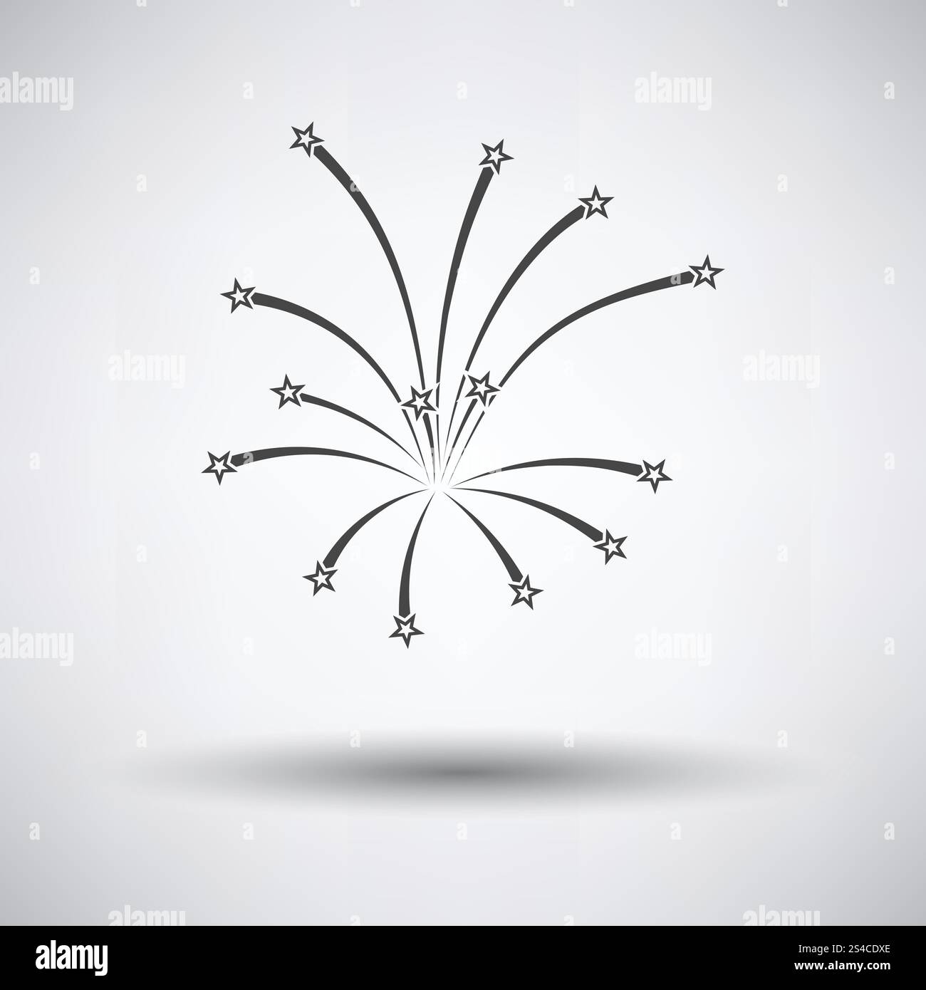 Fireworks icon. Fireworks icon on gray background, round shadow. Vector ...