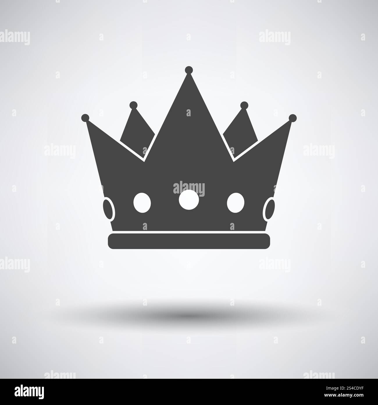 Party crown icon. Party crown icon on gray background, round shadow ...