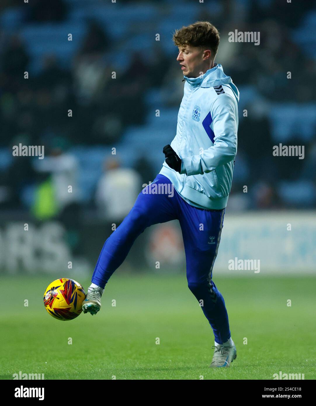 Coventry City's Victor Torp warming up ahead of the Emirates FA Cup ...