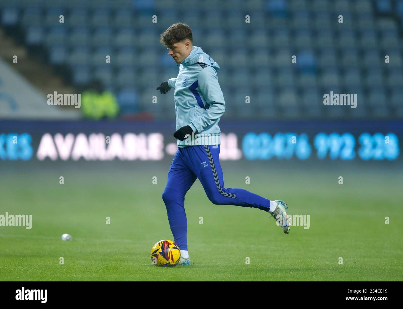 Coventry City's Victor Torp warming up ahead of the Emirates FA Cup ...
