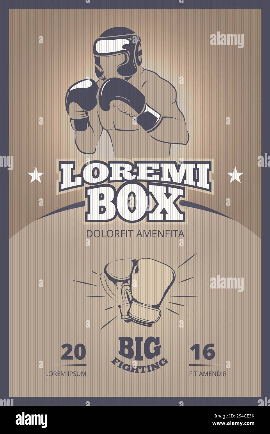 Boxing competition vintage vector poster. Boxing competition vintage ...