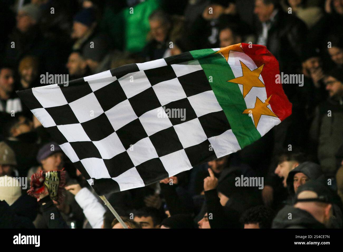 Turin, Italy -11 January 2025: Flag of Juventus during the Serie A ...