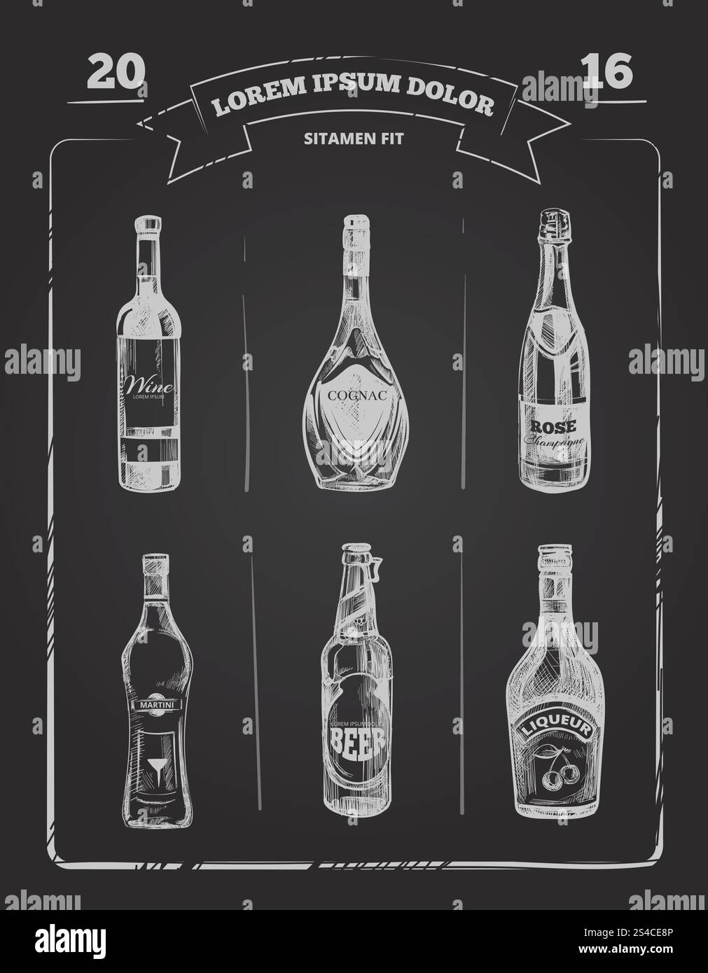 Retro menu style Black and White Stock Photos & Images - Alamy