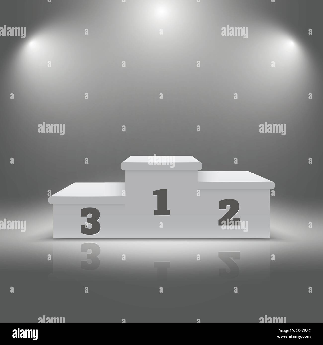 Illuminated realistic sport winners 3d podium vector illustration ...