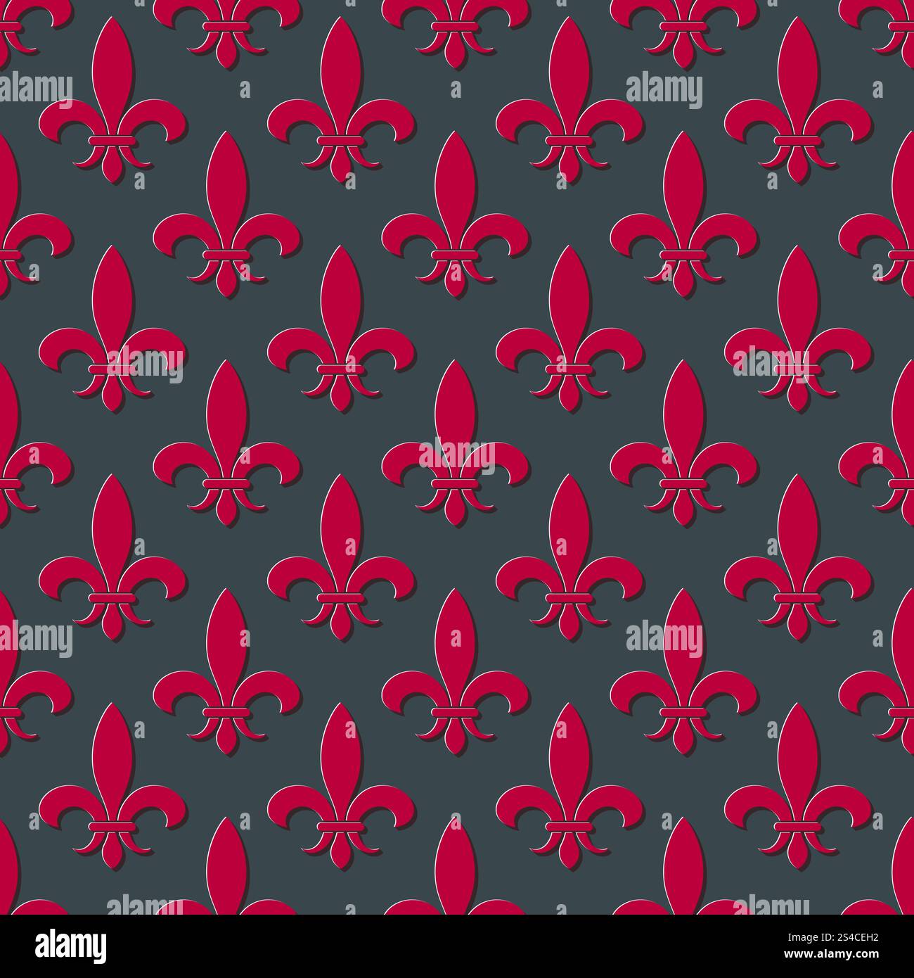 Red fleur de lis seamless background. Red and gray fleur de lis ...