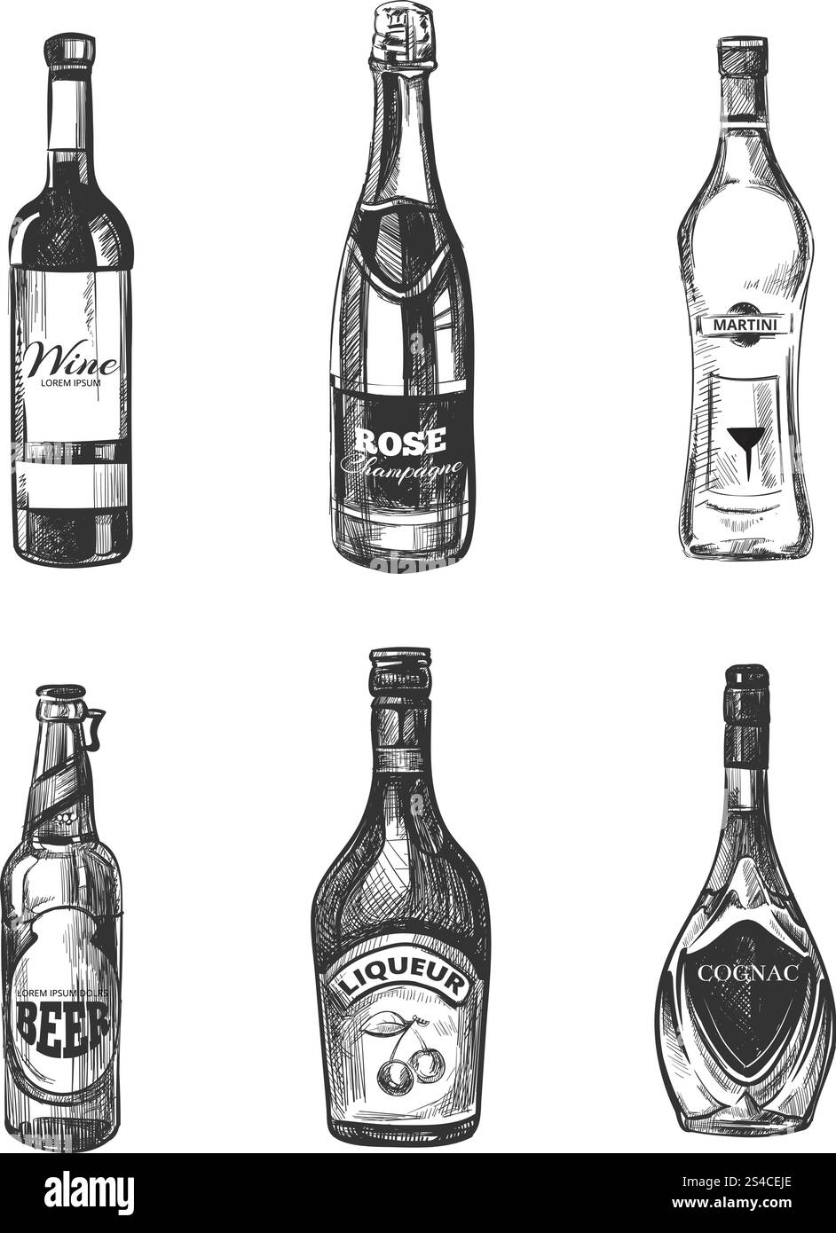 Liquor Bottle Drawing Liquor Bottle High Res Vector Graphic Getty