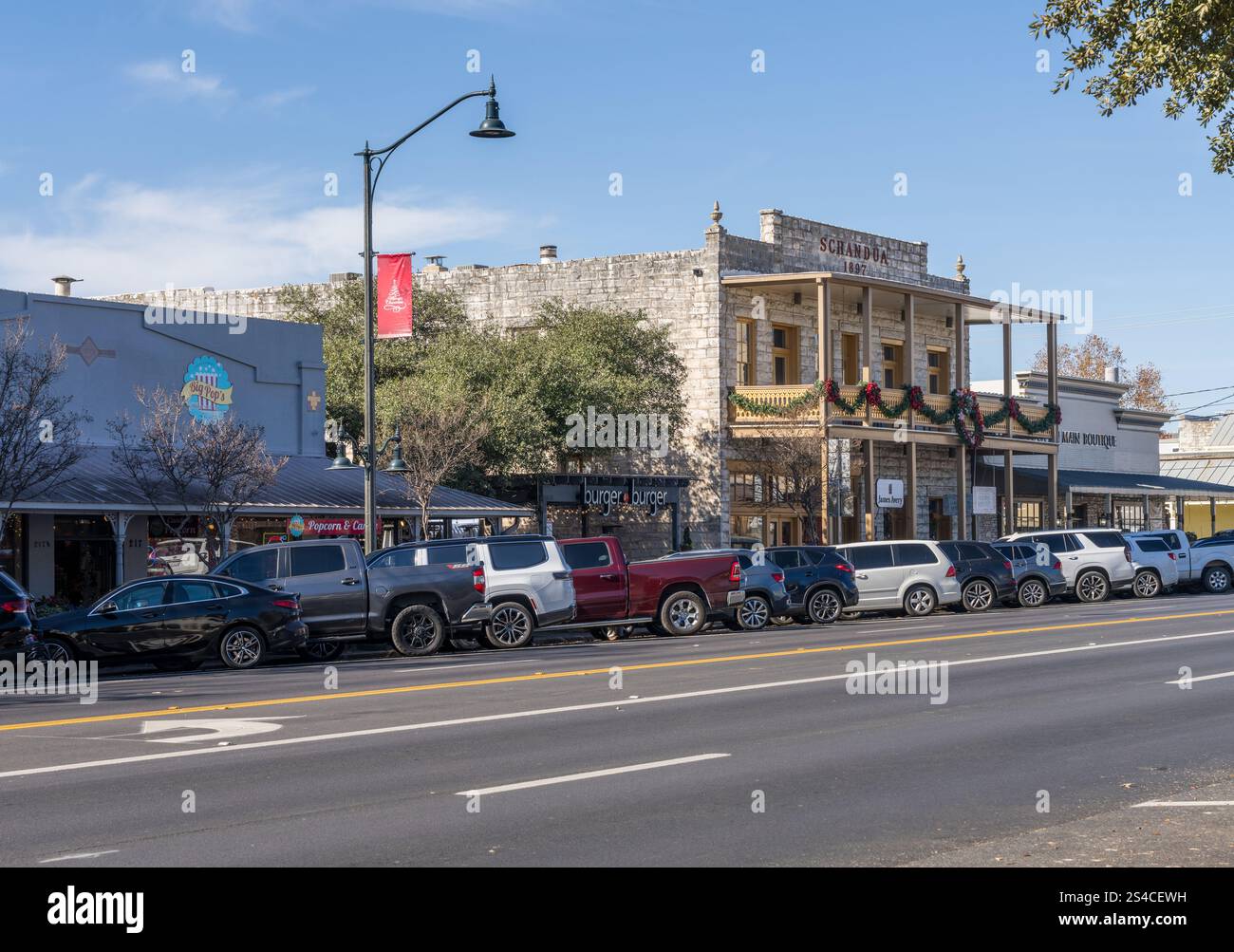 Fredericksburg, TX - 1 January 2025: Shopping on Main Street in the ...
