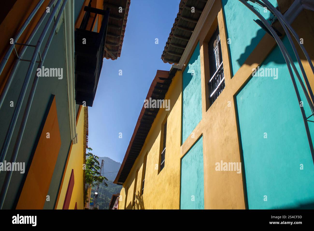Traveling through La Guaira, Venezuela. Caribbean colonial architecture ...