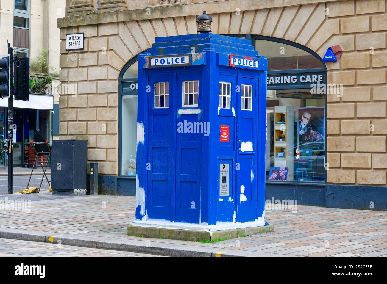 Police box tardis listed building no longer used Stock Photo - Alamy