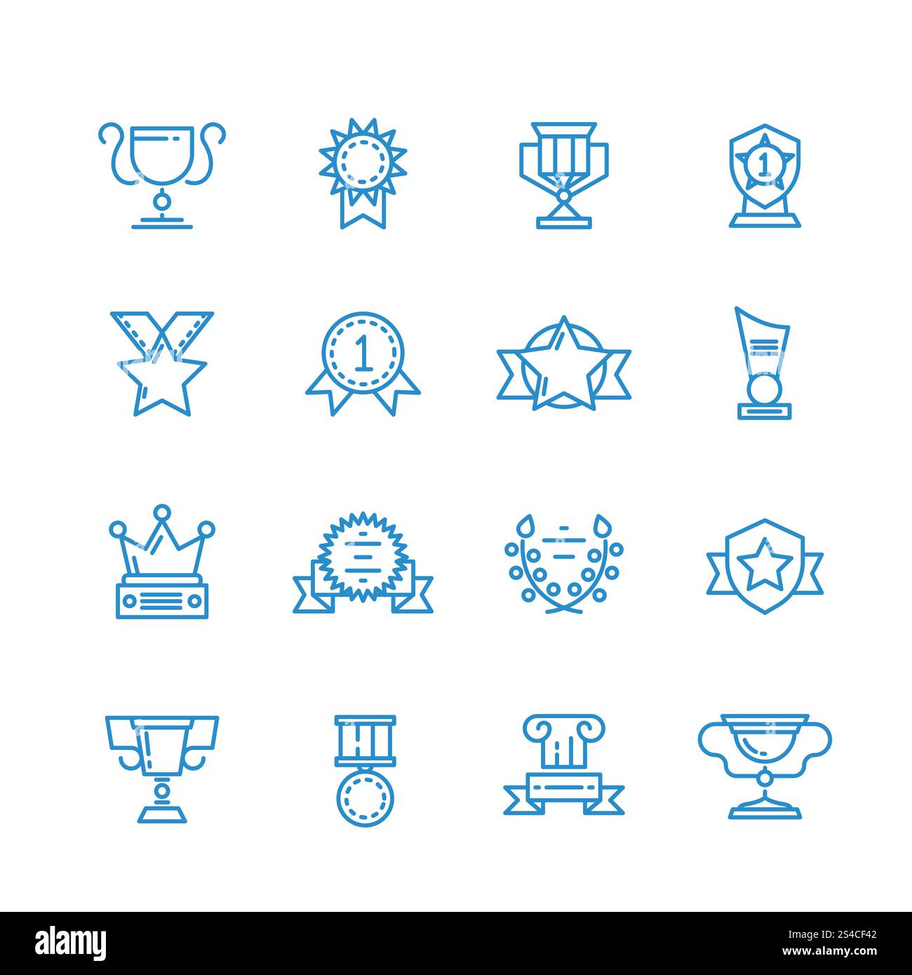 Prizes, trophy, awards vector outline icons. Prizes, trophy, awards ...
