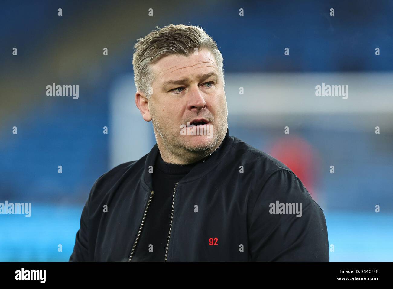 Karl Robinson manager of Salford City arrives ahead of the Emirates FA ...