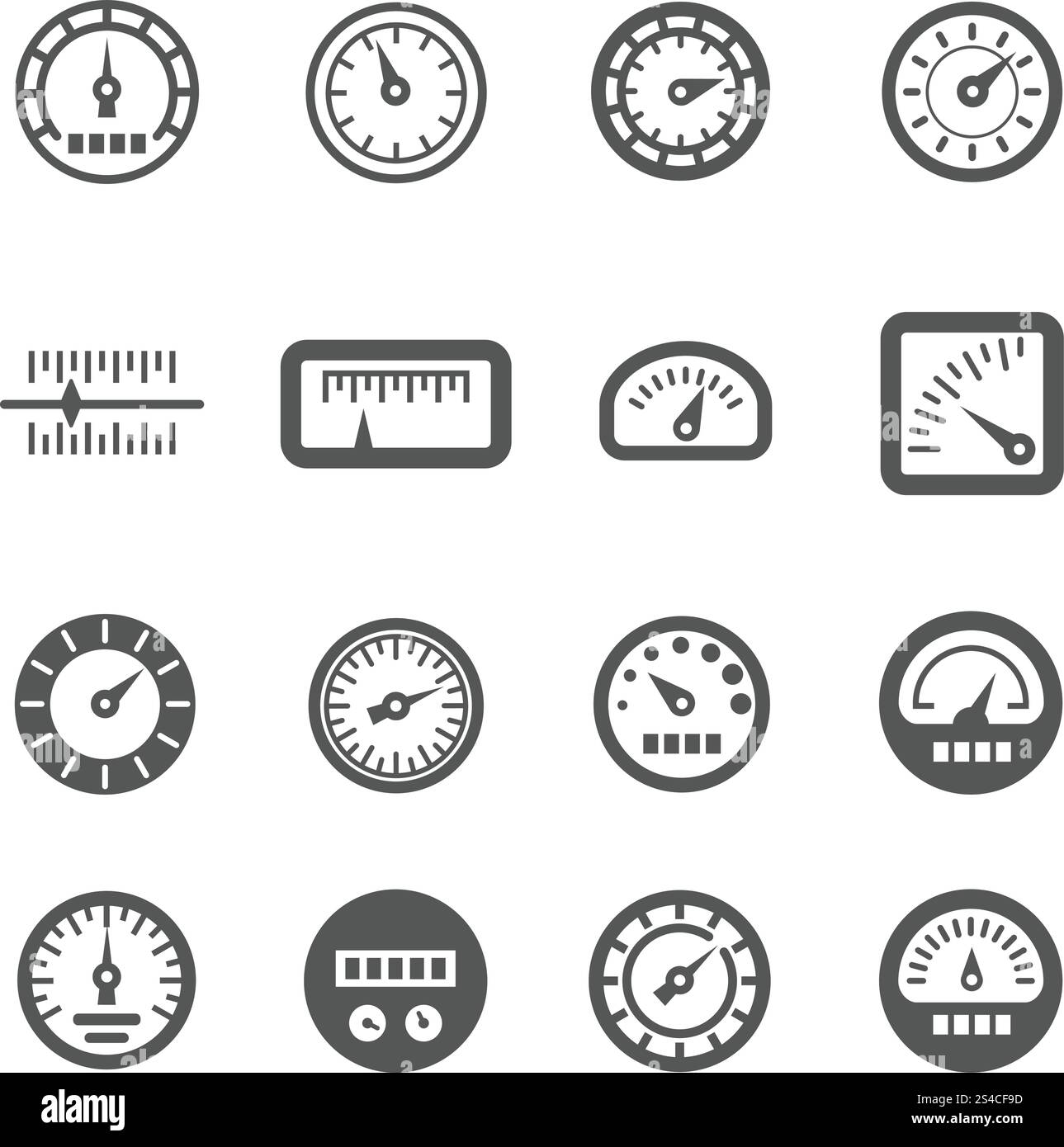 Meter, control panel, speedometer vector icons set. Meter, control ...