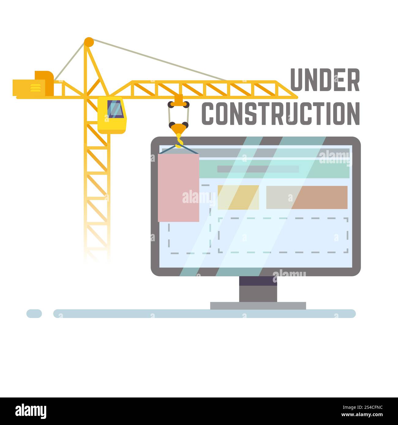 Building under construction web site vector background. Building under ...