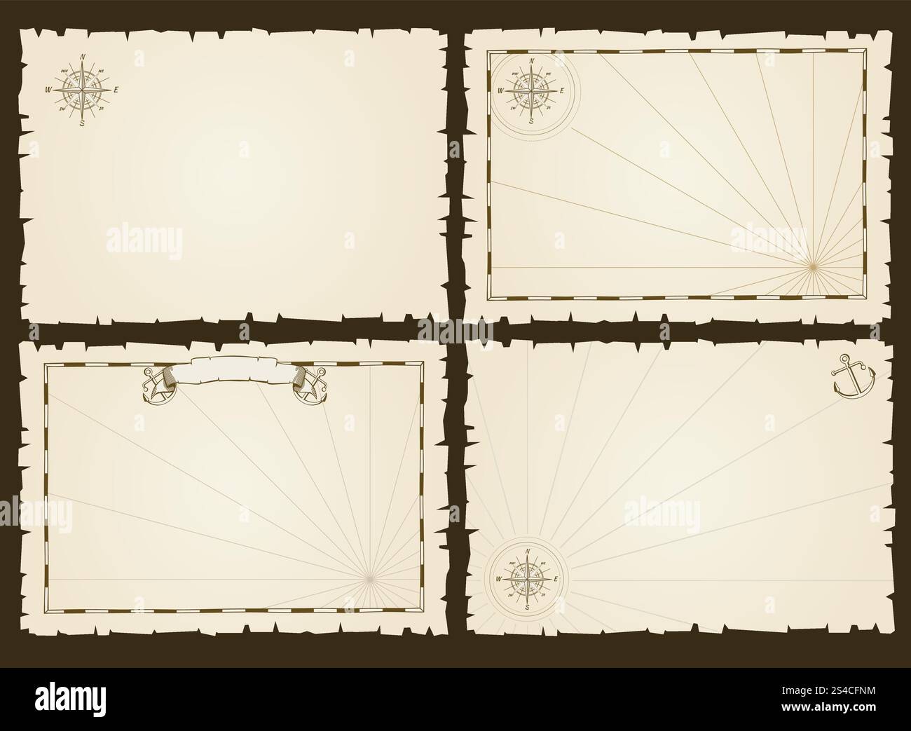 Vintage empty pirate party invitation vector retro card templates in ...
