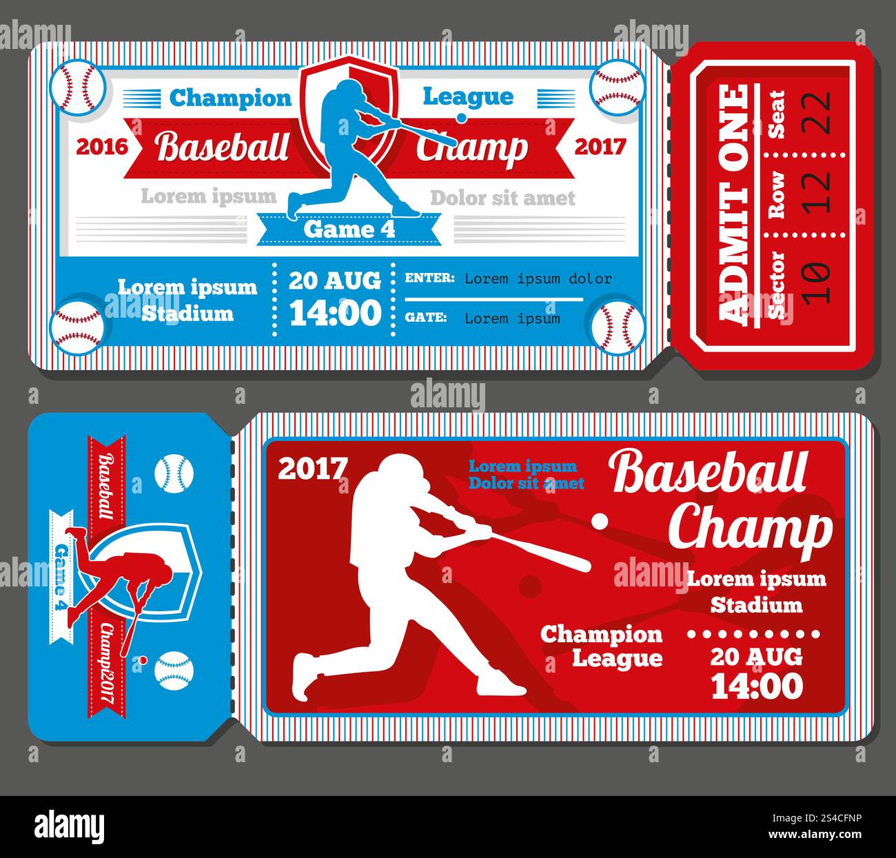 Vintage baseball, sports vector tickets set. Vintage baseball, sports ...