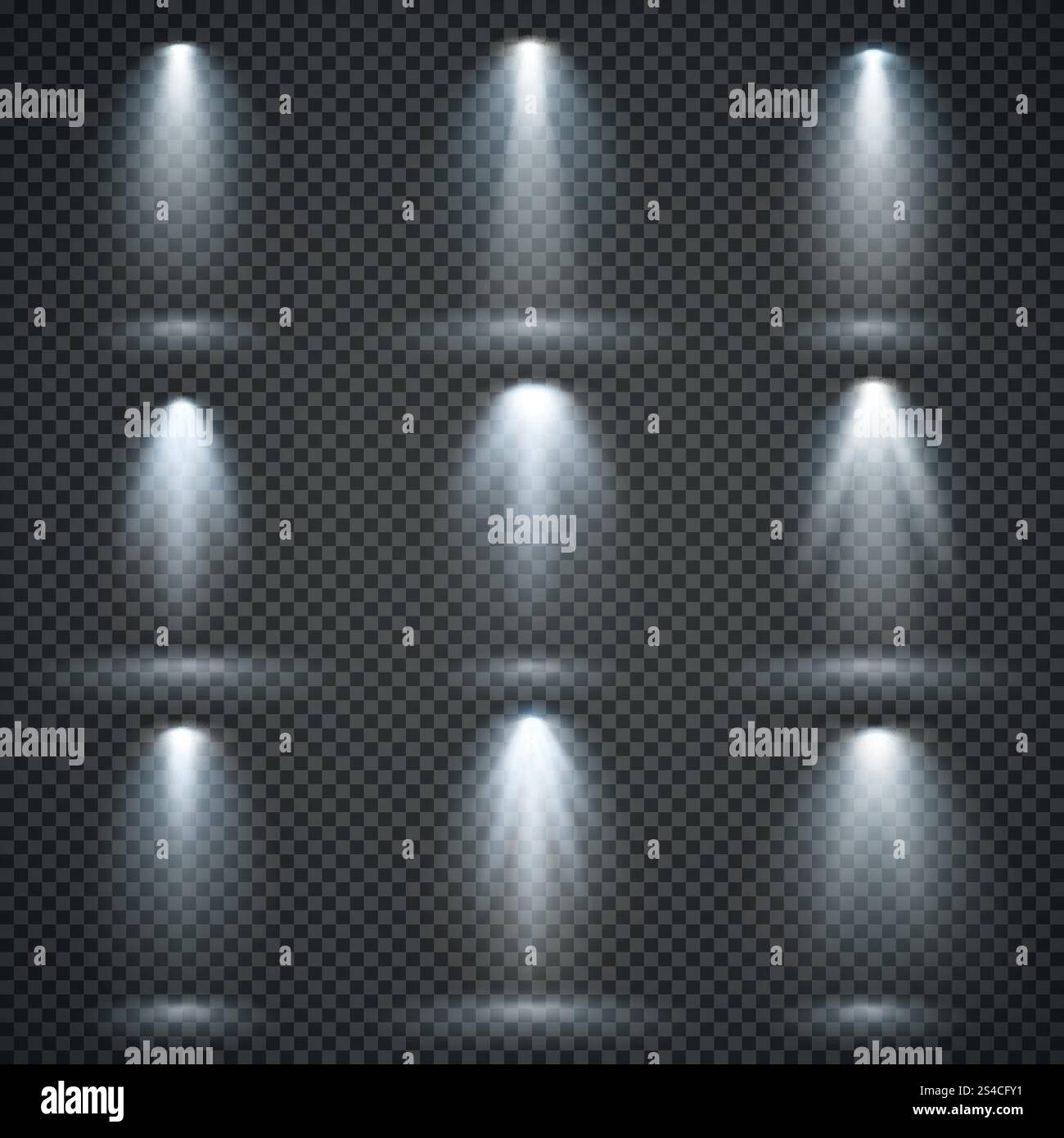 Vector light sources, concert lighting, stage spotlights set. Vector ...