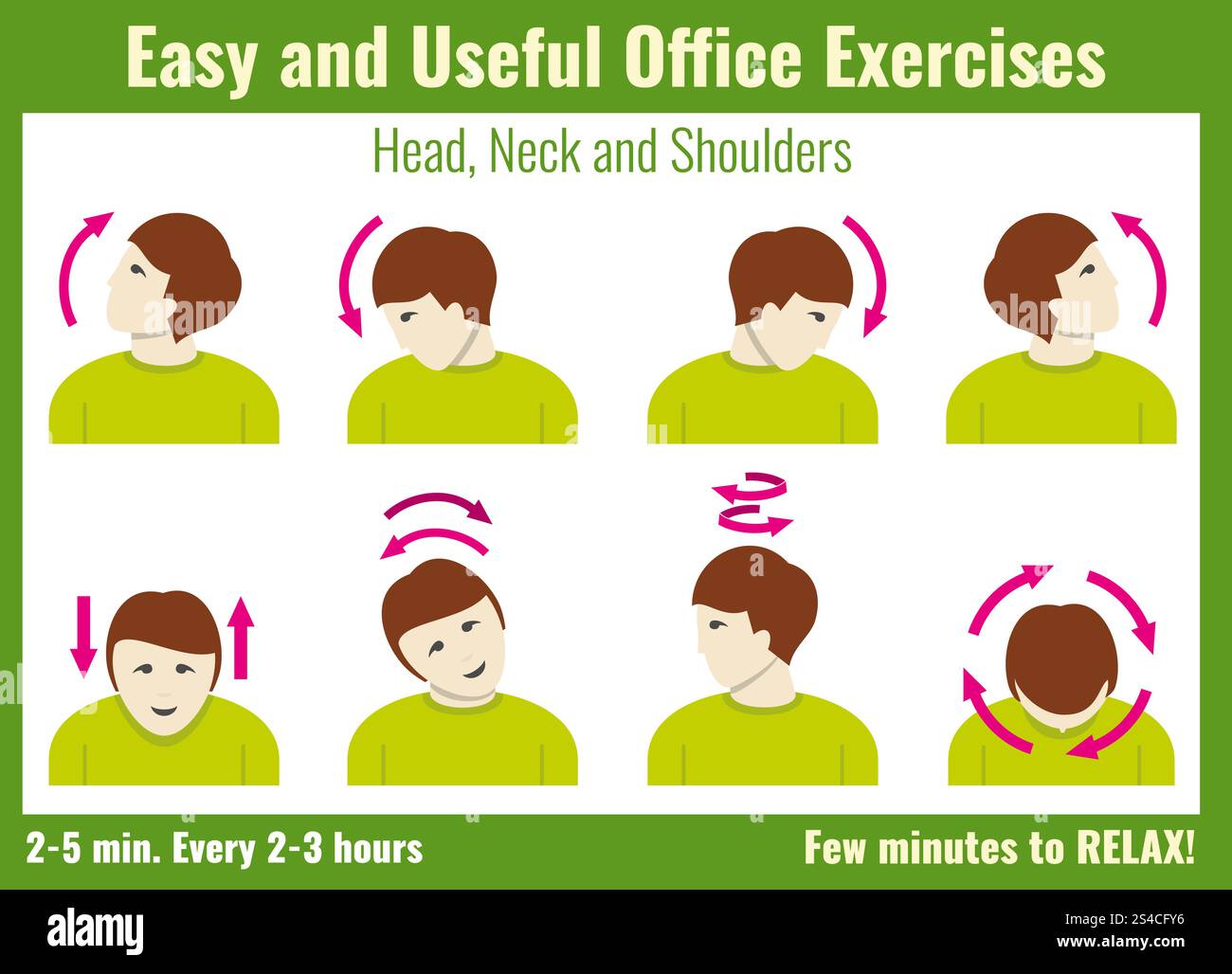 Office syndrome infographic. Exercises with businessman. Vector health ...