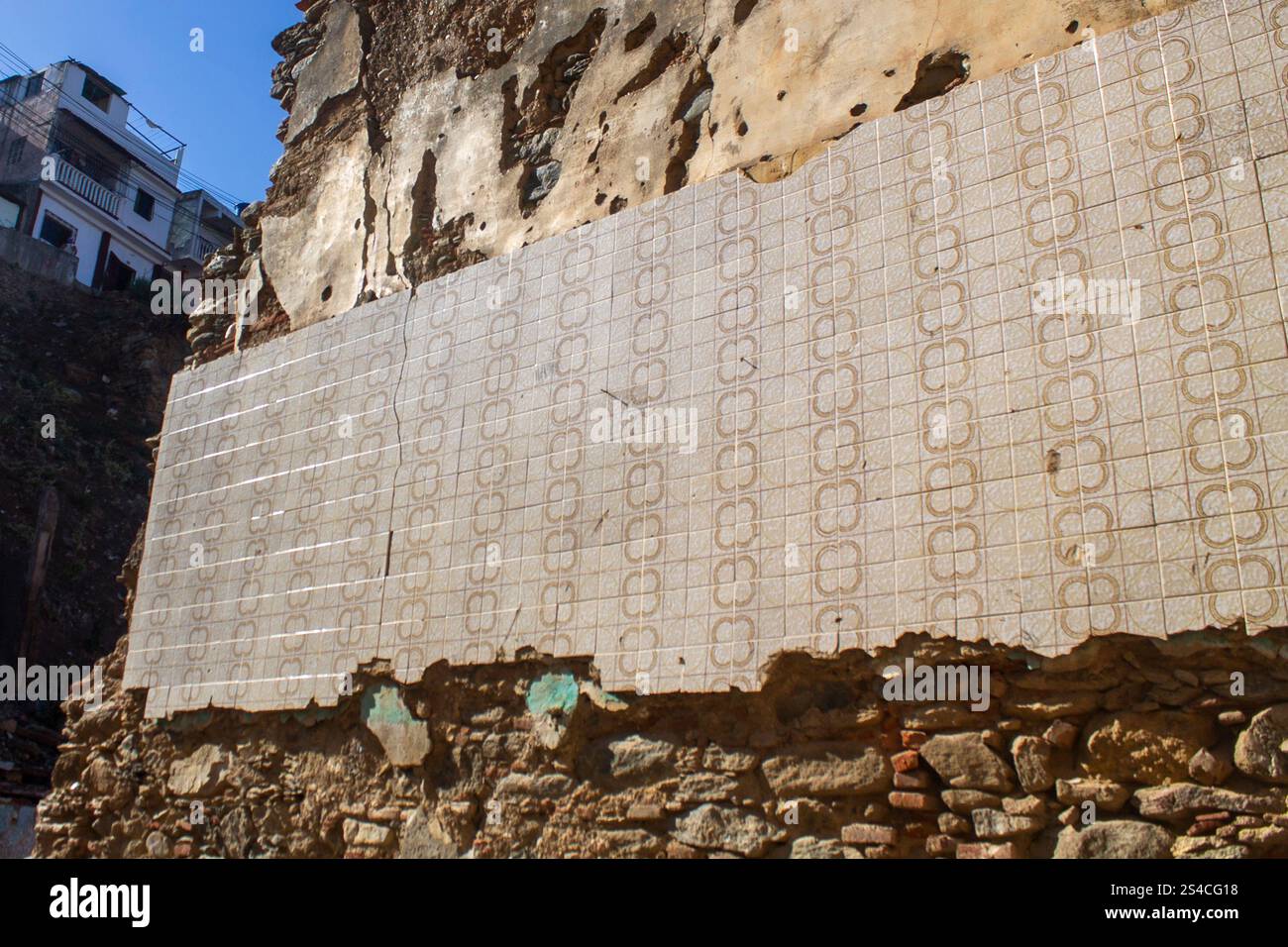 Traveling through La Guaira, Venezuela. Ruins of colonial houses in the ...