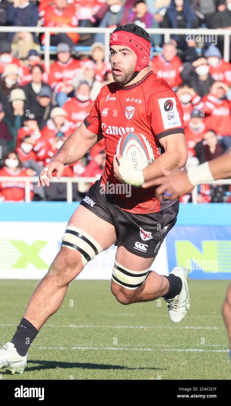 January 11, 2025, Yokohama, Japan - Yokohama Canon Eagles flanker Billy ...
