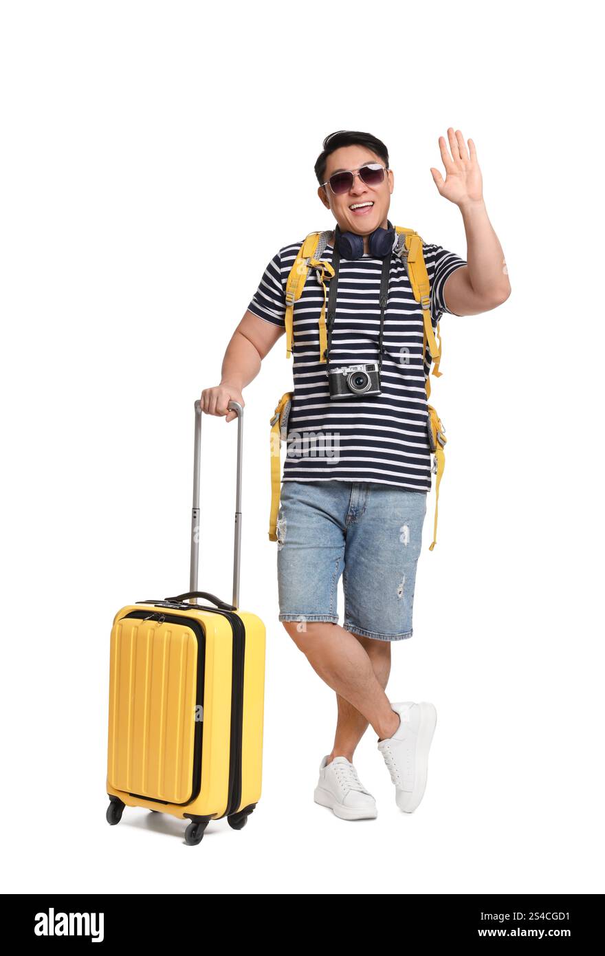 Happy middle aged traveller hi-res stock photography and images - Alamy