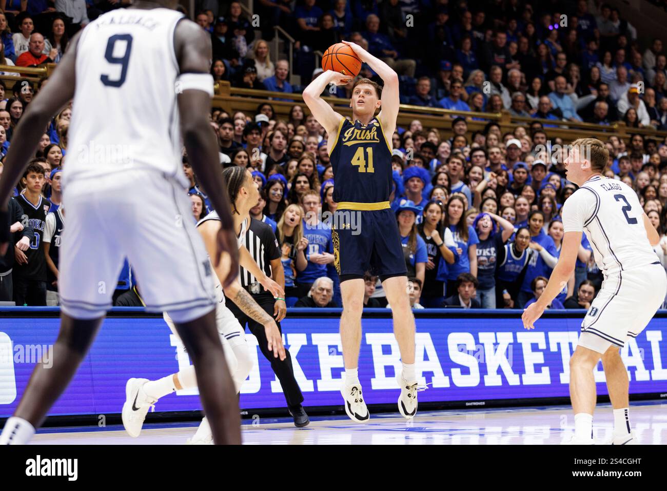 Notre Dame's Matt Allocco (41) attempts a shot during the first half of ...