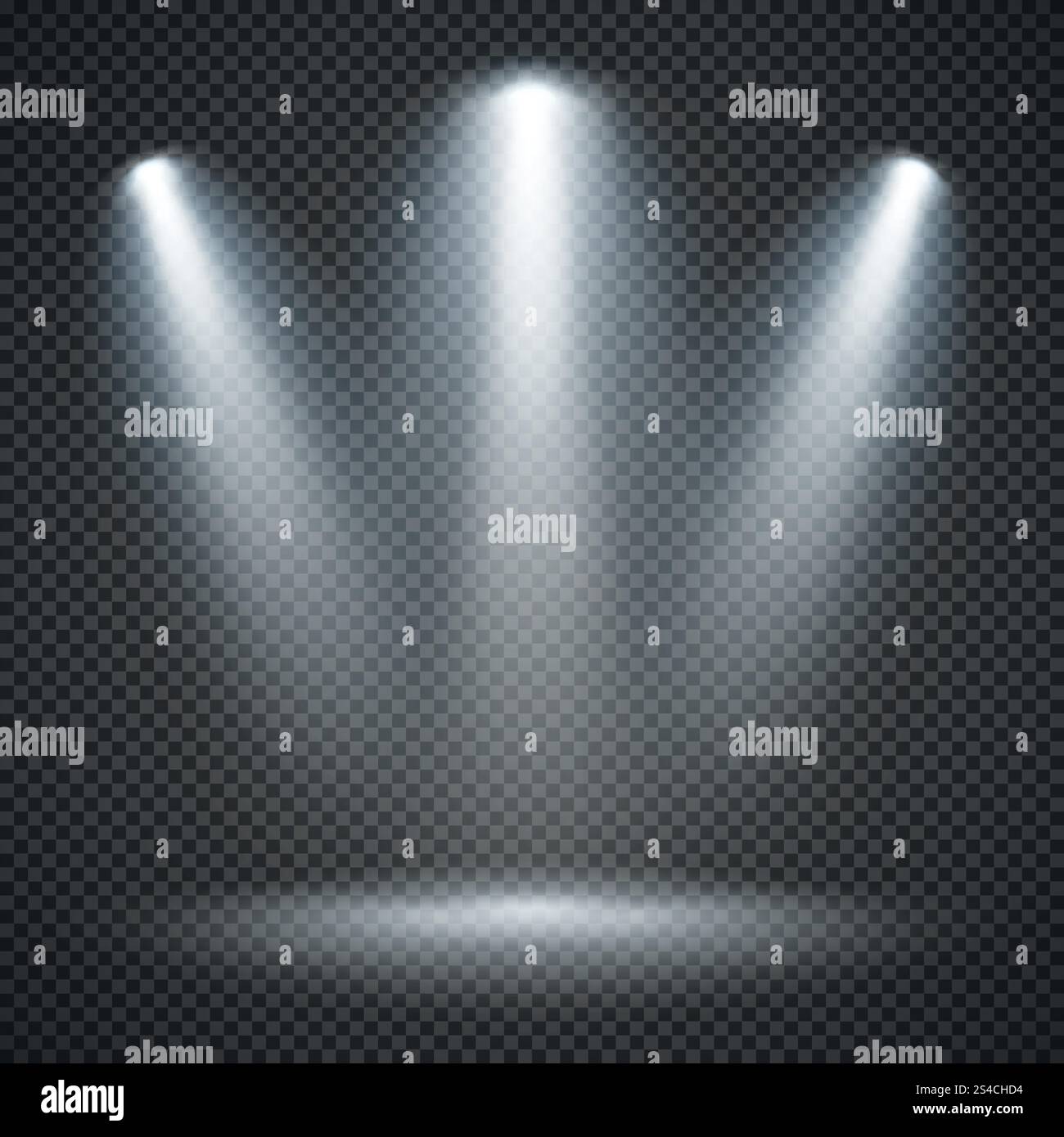 Scene illumination with bright lighting of spotlights vector. Scene ...