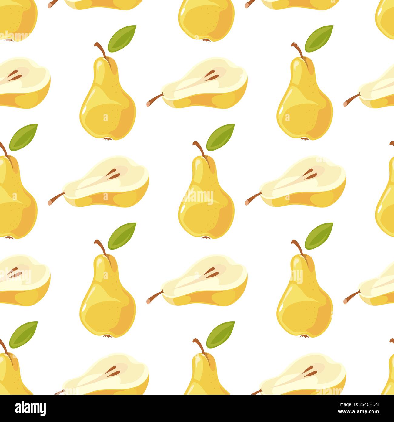 Vector pears and slices seamless pattern. Vector pears and slices ...