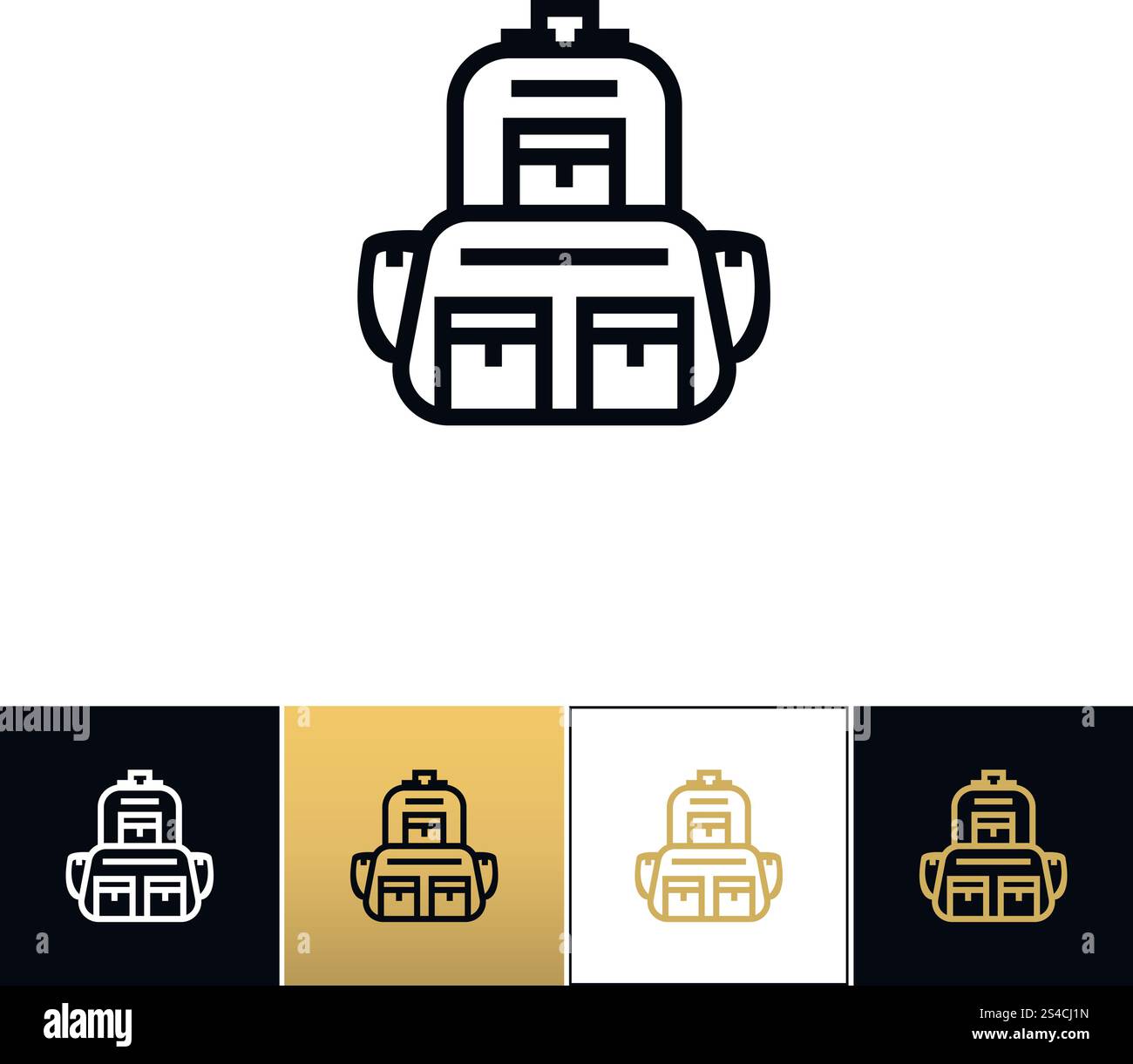 Backpack logo or linear luggage vector icon. Backpack logo or linear ...