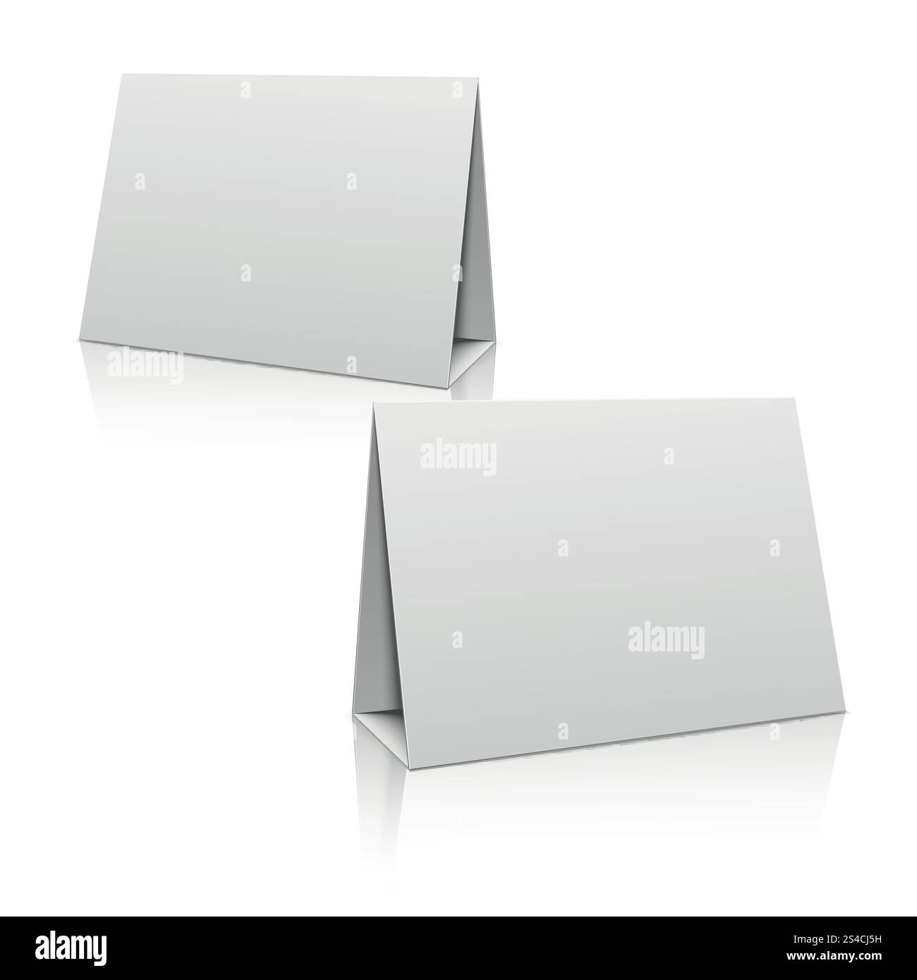 Blank white paper stand table holder card. 3D vector design template ...