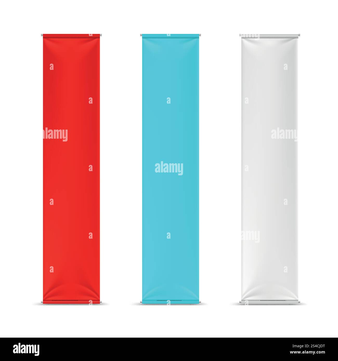 Color empty vertical advertising banner flags. Vector mockup. Color ...
