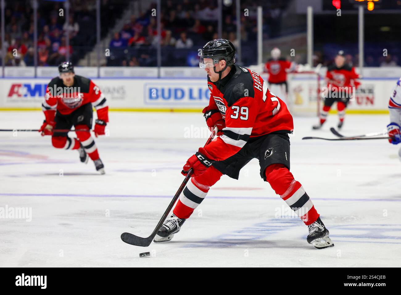Rochester, New York, USA. 10th Jan, 2025. Utica Comets forward Mike ...