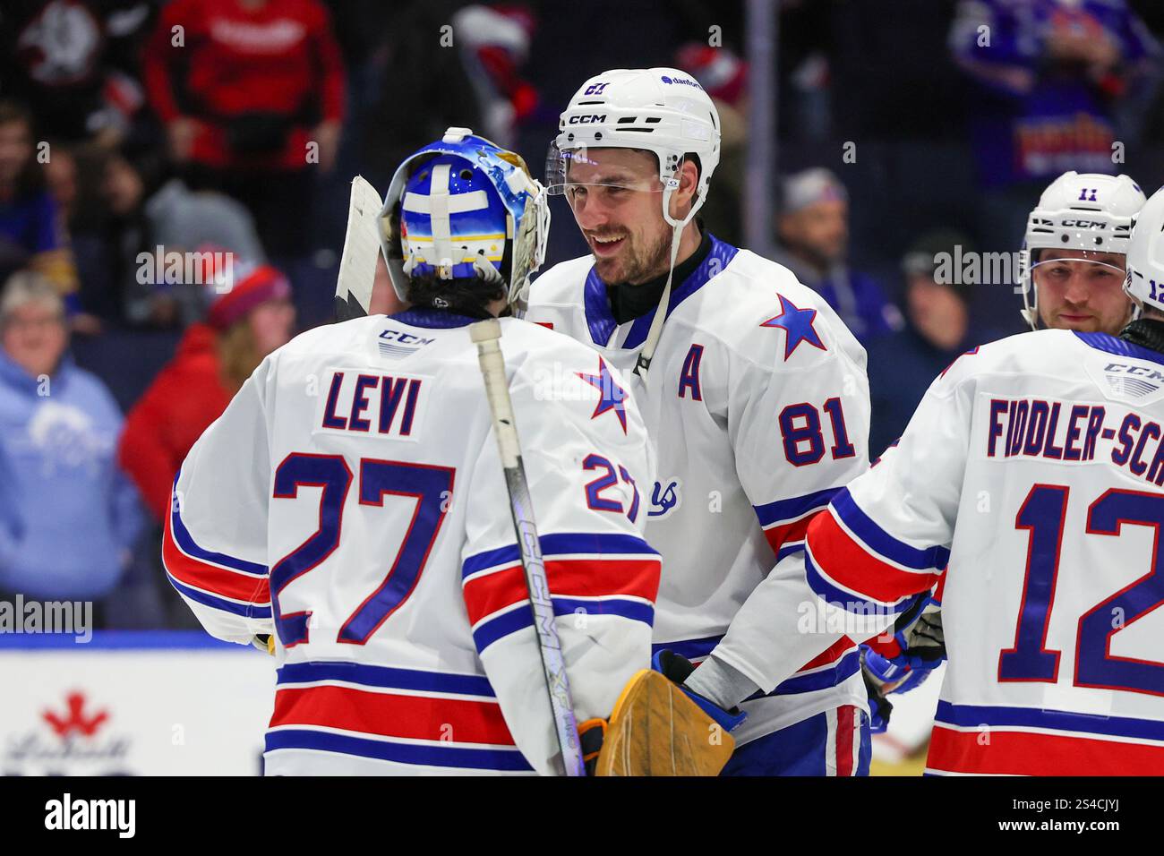 Rochester, New York, USA. 10th Jan, 2025. Rochester Americans forward Brett Murray (81 ...