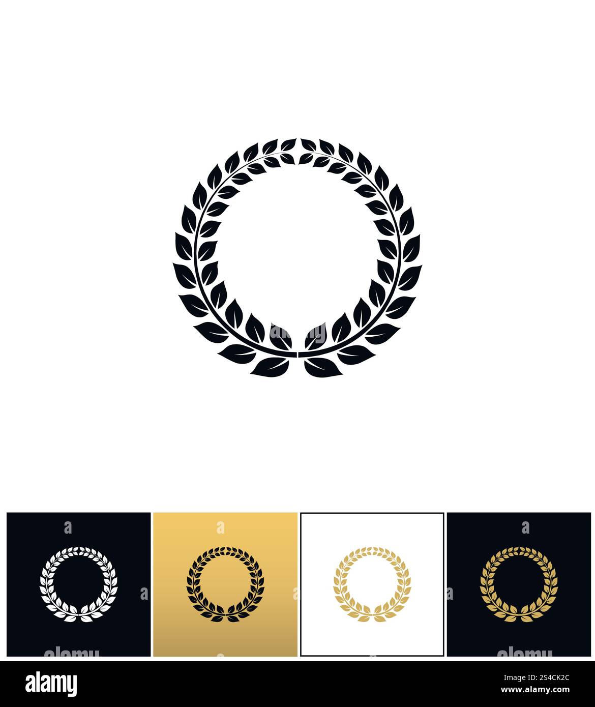 Wreath with laurel leaves vector icon. Wreath with laurel leaves vector ...