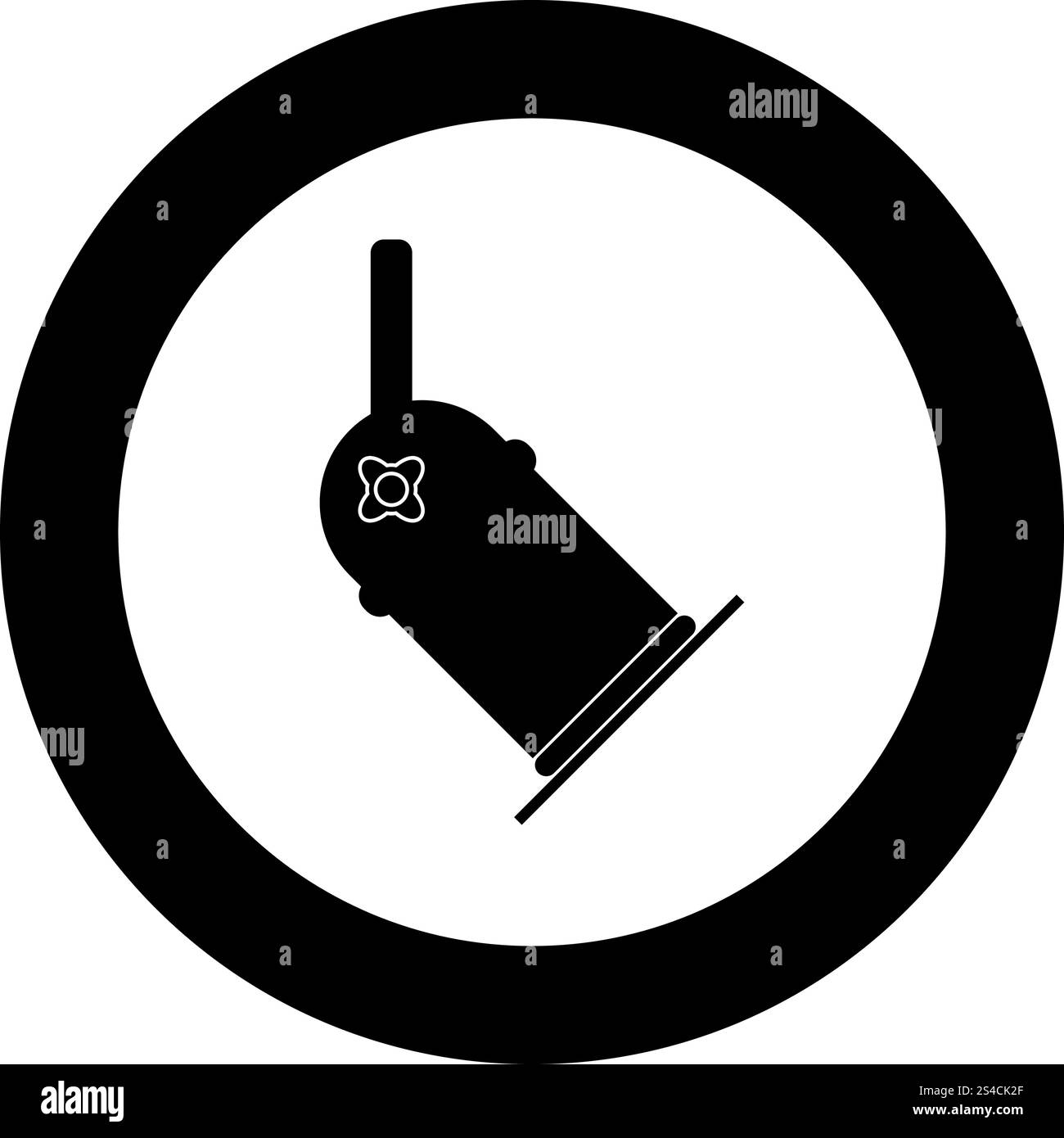 Light projector icon black color in circle round vector illustration ...