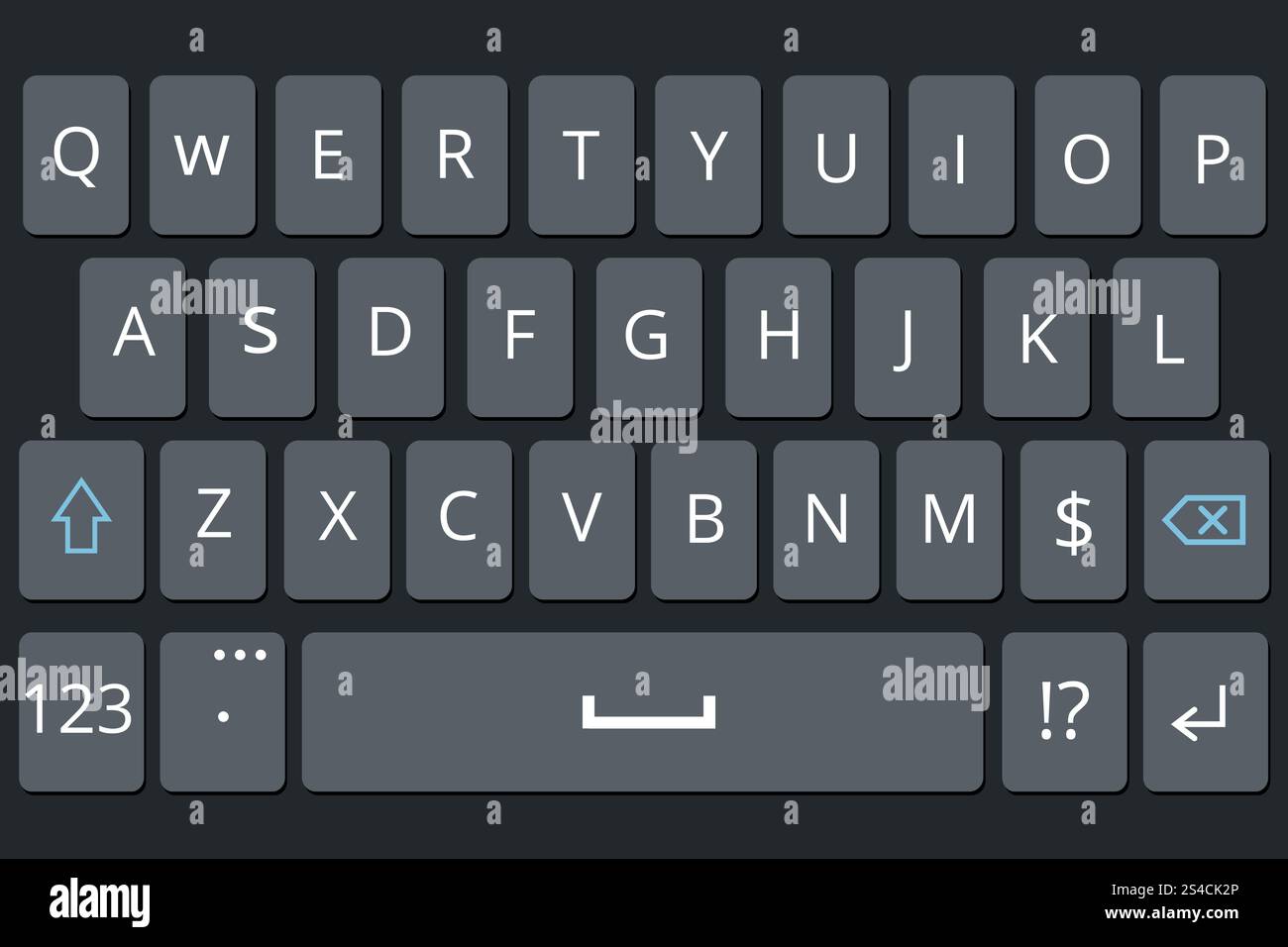 Smartphone keyboard, mobile phone keypad vector mockup. Smartphone ...