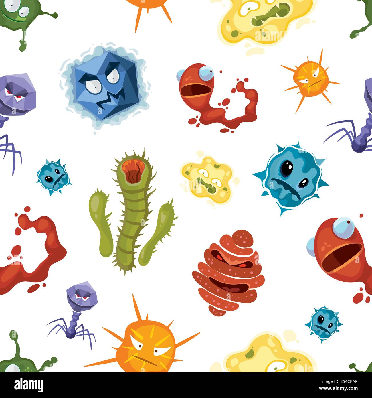 Virus and bacteria vector seamless pattern. Virus and bacteria vector ...