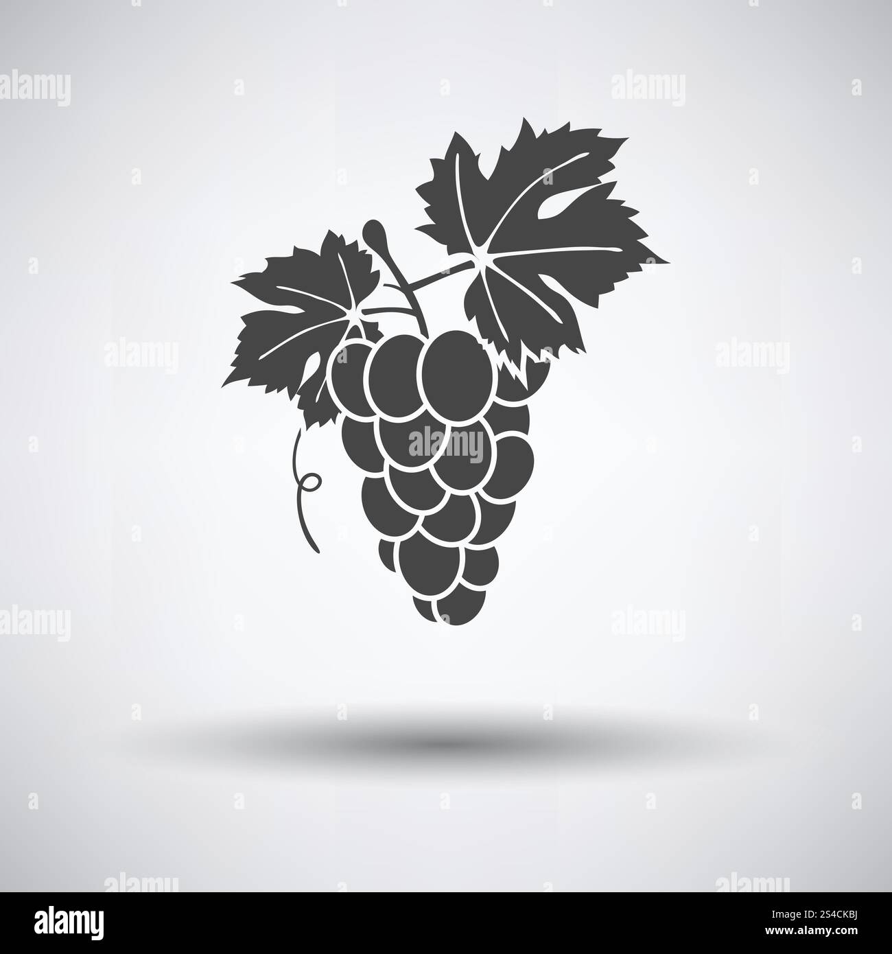 Icon of Grape. Icon of Grape on gray background, round shadow. Vector ...