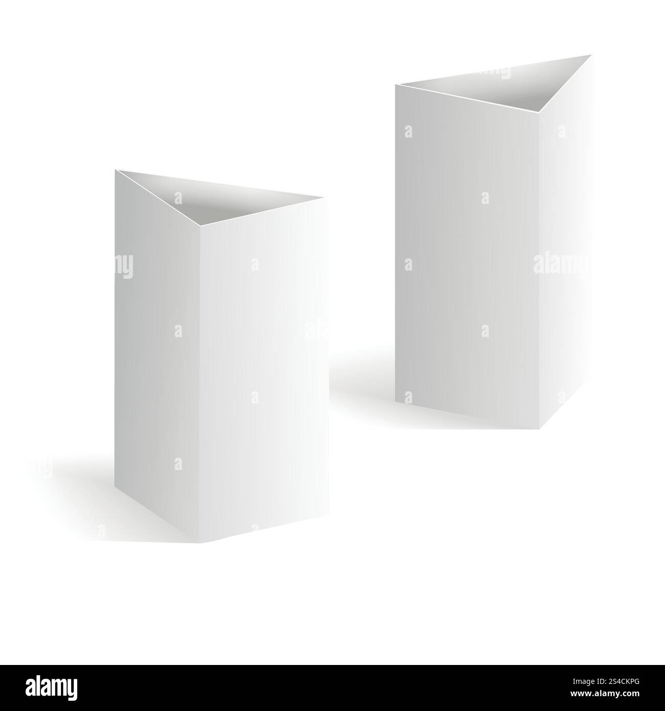 White blank table tent vertical triangle cards isolated on background ...