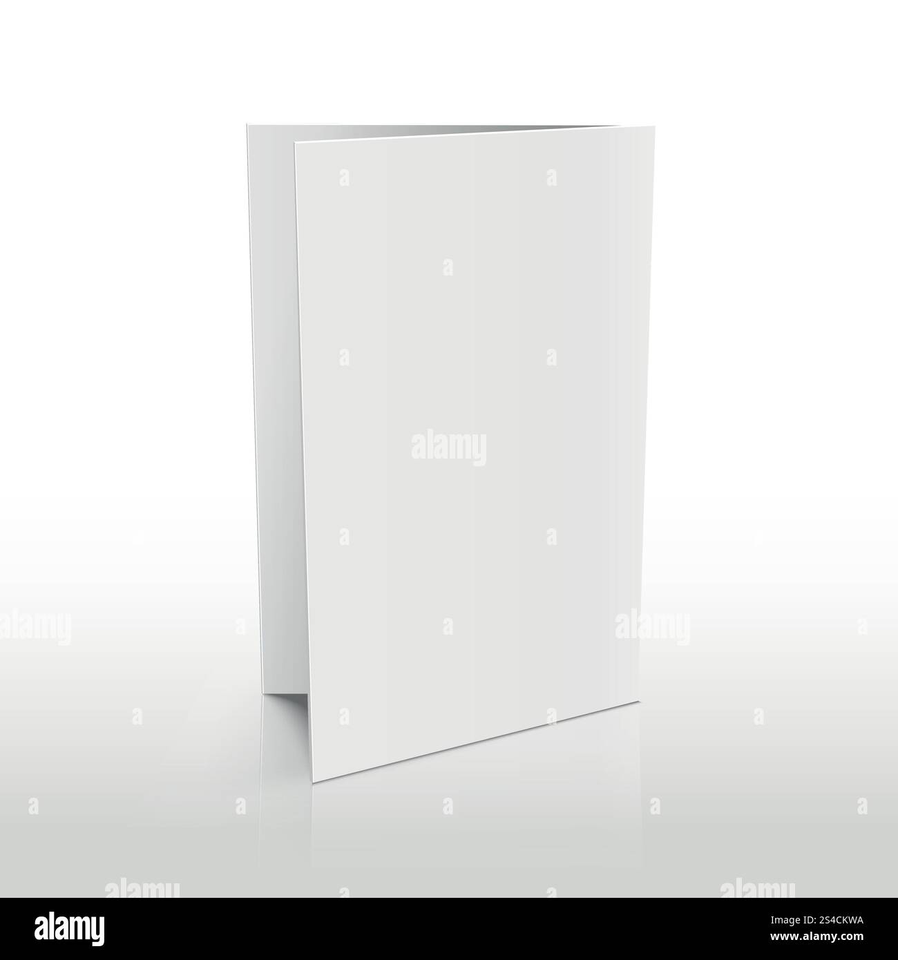 Blank folder white brochure. Vector 3D mockup. Blank folder white ...
