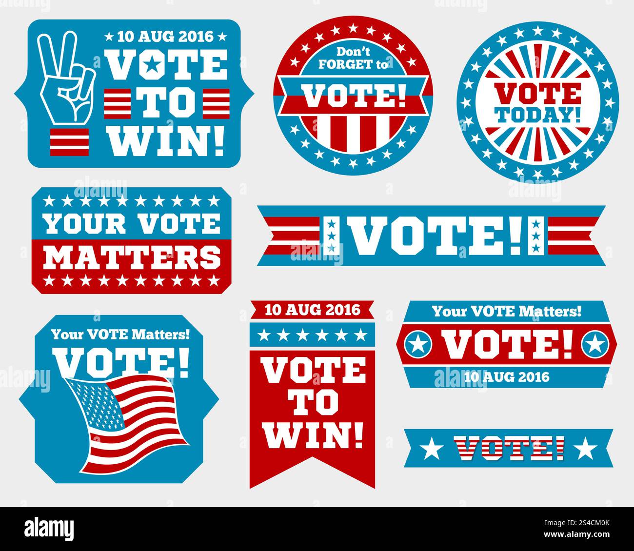 American presidential election 2016 badges and vote labels. American ...