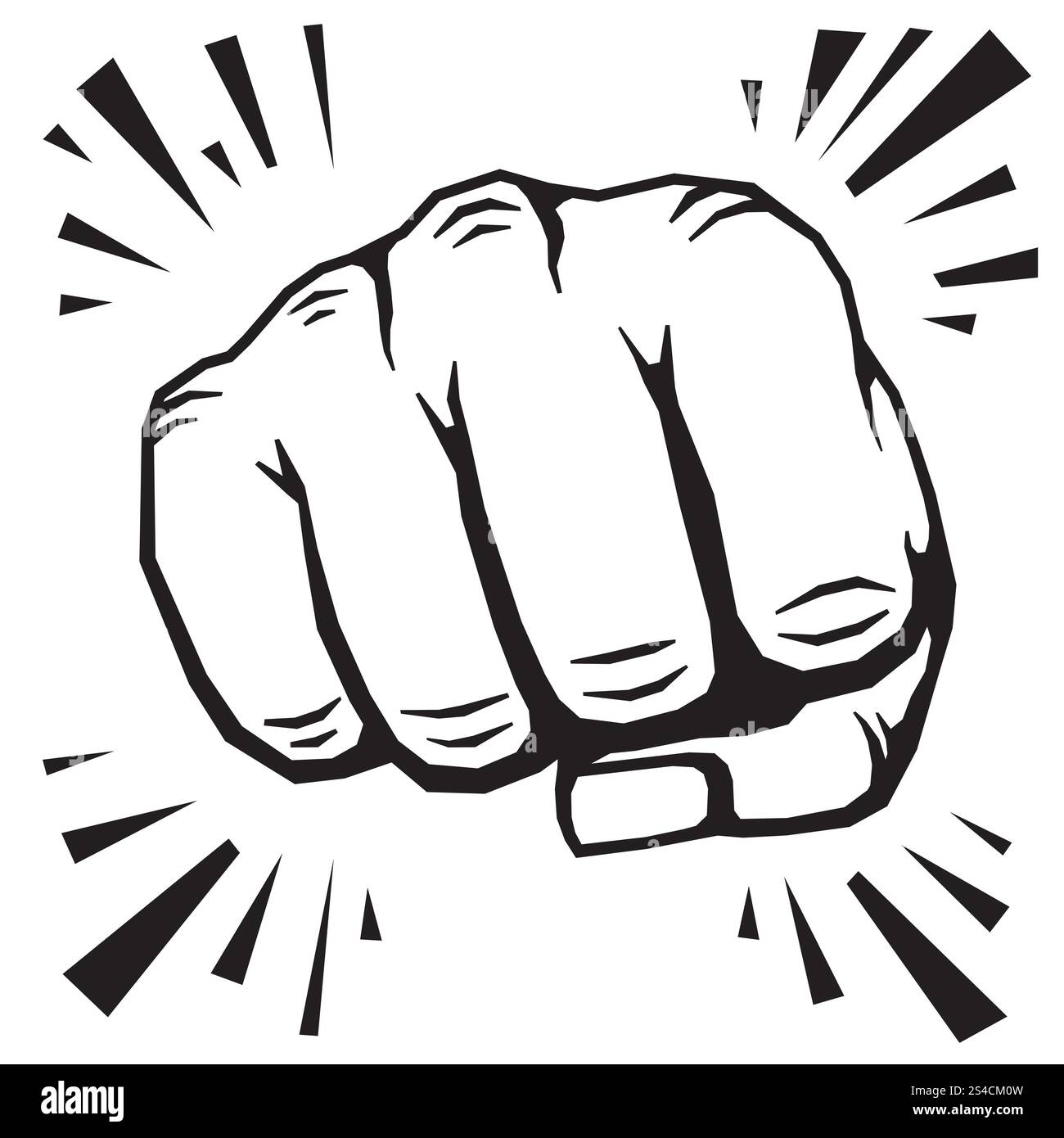 Punching fist hand vector illustration. Punching fist hand vector ...