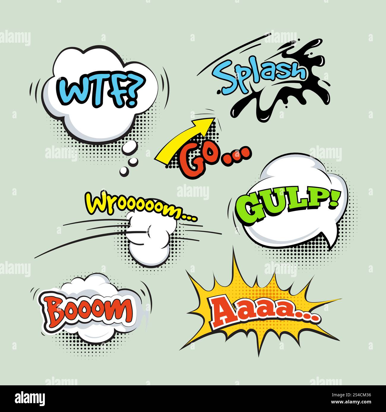 Comic sound effects cartoon vector set. Comic sound effects cartoon ...