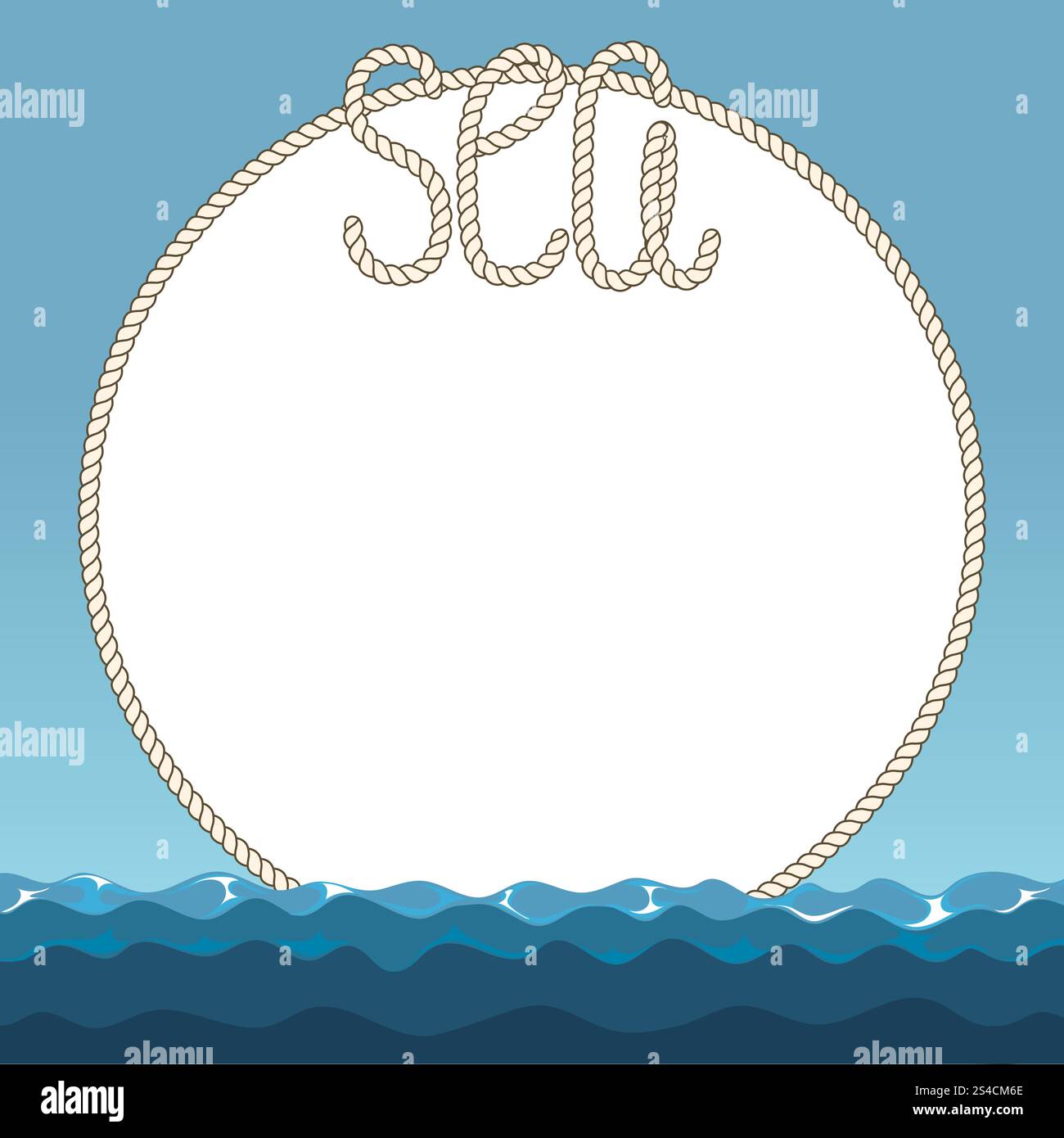 Sea waves and marine ropes frame. Sea waves and marine ropes frame ...